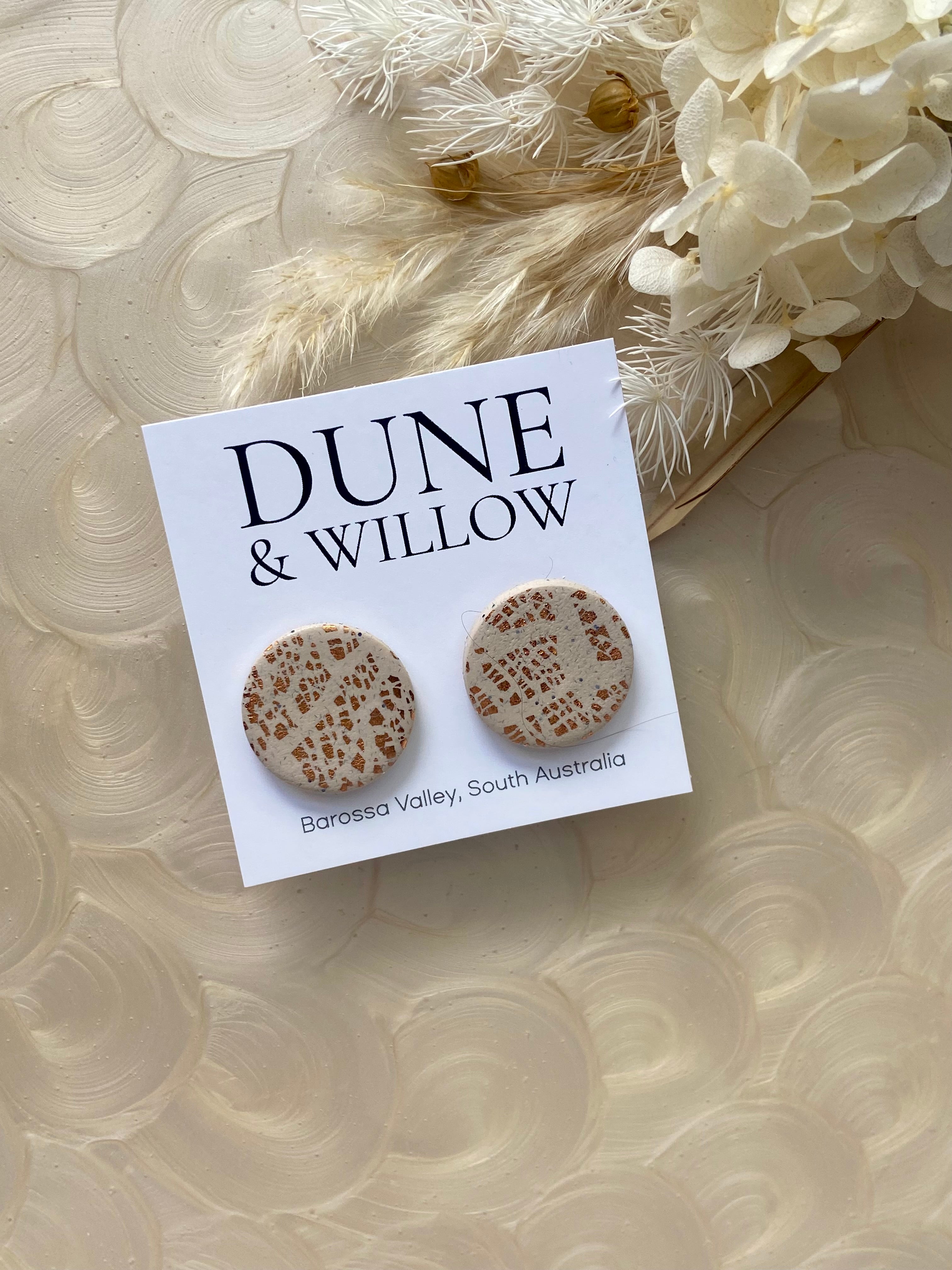 LARGE CALLIE STUDS natural | Handmade Polymer Clay Hypoallergenic Studs ...